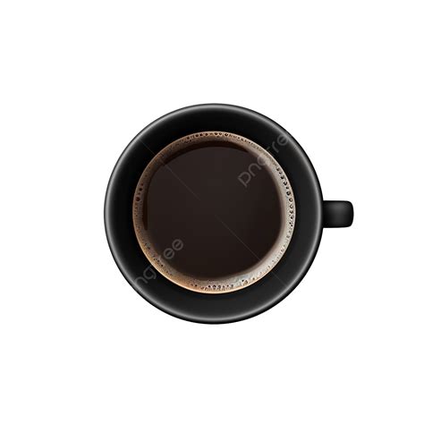 現実的な上面図ブラック コーヒー カップとソーサーの背景イラストイラスト素材透過、pngフリー画像ダウンロード Pngtree