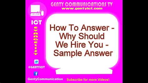 How To Answer Why Should We Hire You Sample Answer Youtube