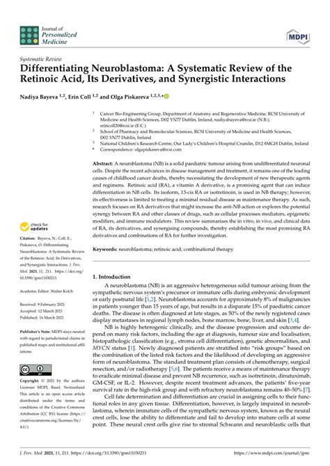 Pdf Differentiating Neuroblastoma A Systematic Review Of The