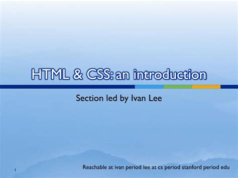 Ppt Html And Css An Introduction With Ivan Lee Powerpoint