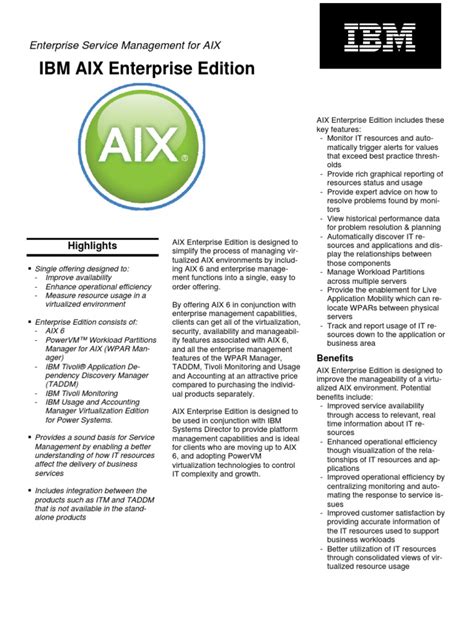 Ibm Aix Enterprise Edition Pdf Virtualization Web Application