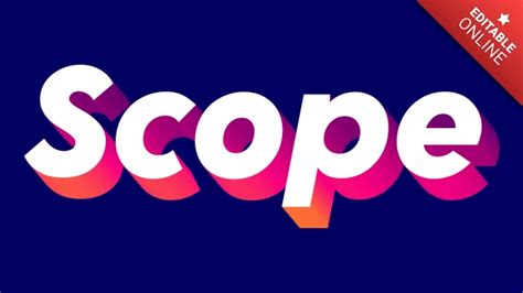 Scope White 3d With Yellow Pink And Blue Gradient Text Effect Generator