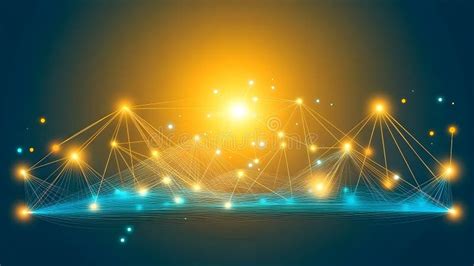 Glowing Network Connection Abstract Background Digital Data Flow Technology Concept Stock