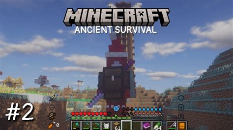 Membangun Menara Kincir Angin Minecraft Ancient Survival Indonesia