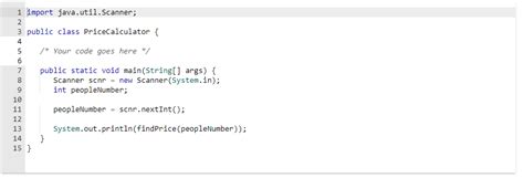 solved define a method findprice that takes one integer