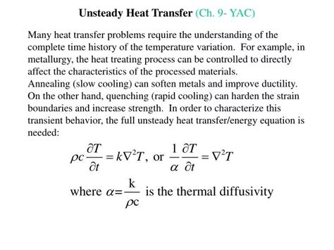 Ppt Unsteady Heat Transfer Ch 9 Yac Powerpoint Presentation Free