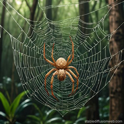 Spider Weaving Bitcoin Symbol Stable Diffusion Online
