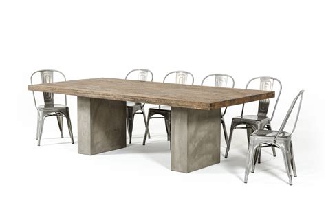 Modrest Renzo Modern Oak And Concrete 94 Dining Table Lounge La