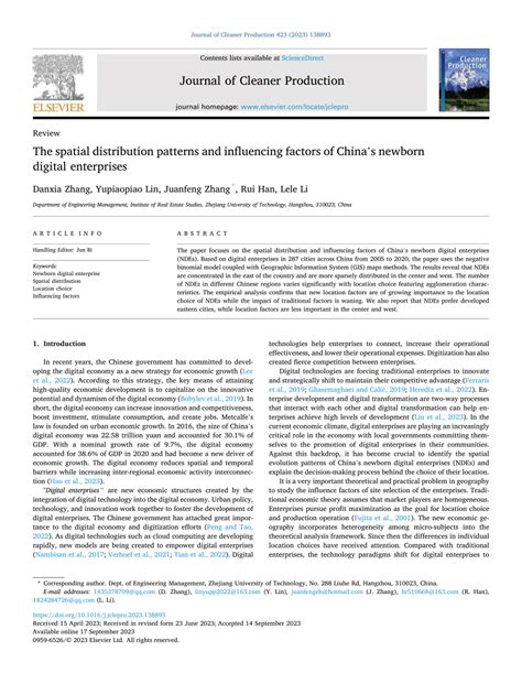 Pdf The Spatial Distribution Patterns And Influencing Factors Of