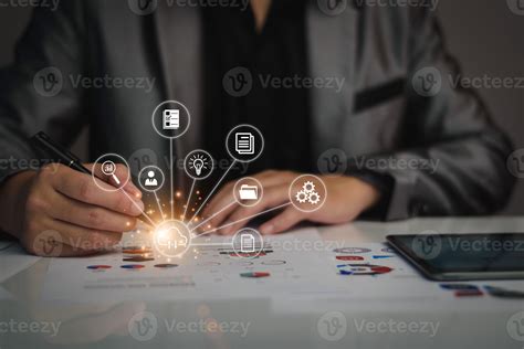 Businessman Accessing The Cloud Computing Technology Internet Storage Network Concept And A