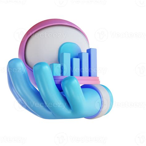 3d Illustration Colorful Monitoring Graph And Hand 9583309 Png