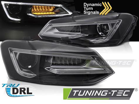 VW Polo Sedan 09-20 Фары с бегающими поворотниками черные, Tuning-tec ...
