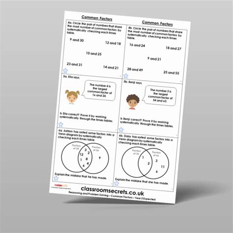 Year 5 Factors Reasoning And Problem Solving Resource Classroom Secrets