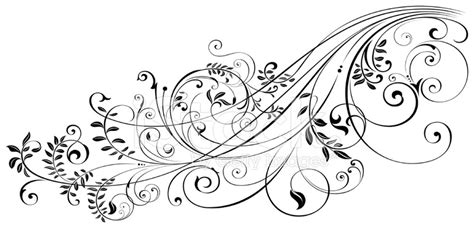 Elaborate Floral Scroll Design Stock Vector