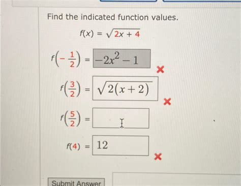 Solved Find The Indicated Function