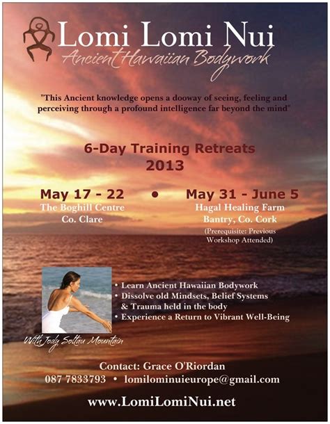 International Workshop Schedulei—lomi Lomi Nui • Kahuna Bodywork