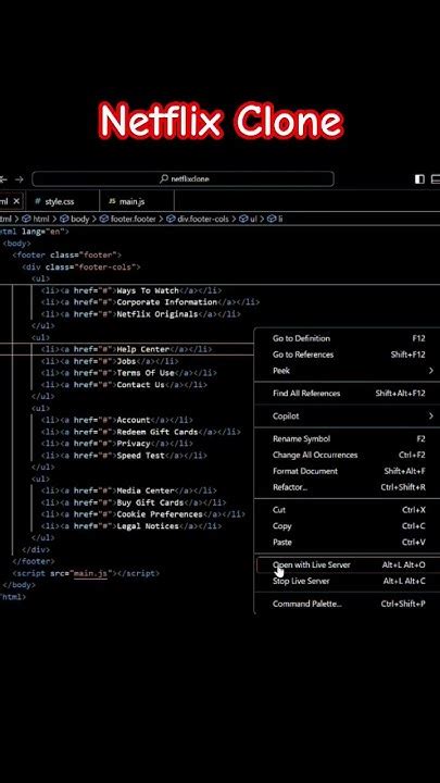 Html Netflix Clone Useful Projects Bugbusters Youtubeshort Youtubefeed Html