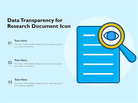 Data Transparency For Research Document Icon Presentation Graphics