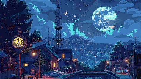 mythological scene in pixel art featuring a steampunk clock powered by
