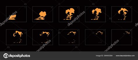 Dust Explosion Effect Explosion Animation Effect Animation Sprite Sheet Games Stock Vector By
