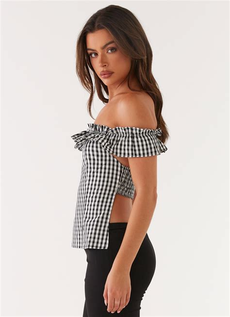 Gwyneth Top Black Gingham Peppermayo Us