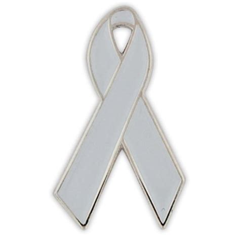 Pinmart Awareness Enamel Lapel Pin Nickel Plated Grey Ribbon Pin