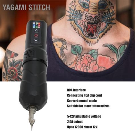 Yagami Stitch 2 In 1 ไร้สายสักชุดปากกา 2400mah อินเทอร์เฟซ Rca Rotary