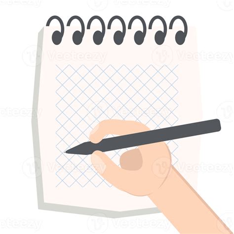 Hand Write In Blank Notebook Isometric Line Paper Texture Variation