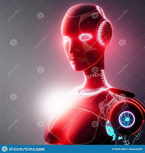 Artificial Intelligence Abstract Cyborg Android Generative Ai Stock Illustration