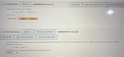Solved Evaluate The Function As Indicated Z X Y Xex Y