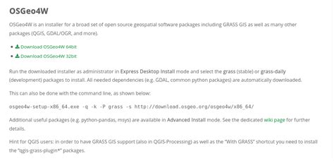 Osgeo4w Add More Installation Instructions · Issue 232 · Osgeograss