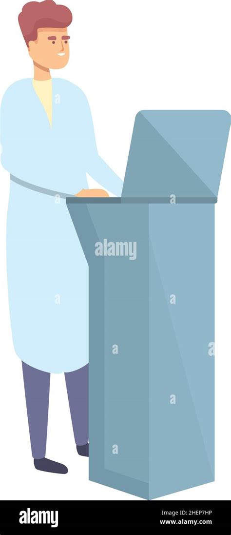 Doctor Radiology Scanner Icon Cartoon Vector Xray Chest Scan Machine