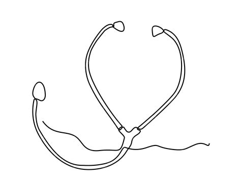 Premium Vector Stethoscope Continuous Line Drawing Line Art Of Medical Instrument Drawing