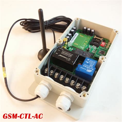 Two Relay Output GSM Remote Control Switch Box GSM CTL AC In Sensors Alarms From Security