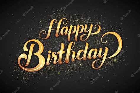 Letras De Feliz Cumpleaños Con Letras Doradas Vector Gratis