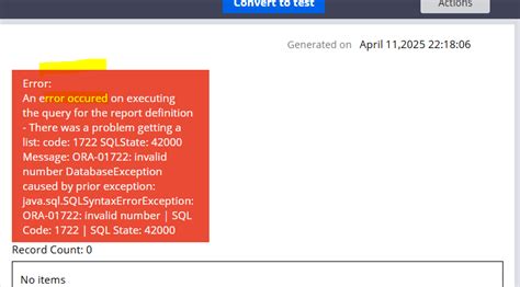 Getting Sql Generated Error While Running The Report Definition When Using Text Value To Integer