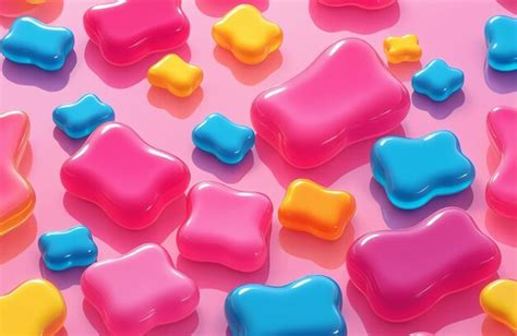 Beautiful Colourful Gummy Candy Blob Background Texture Premium Ai Generated Image