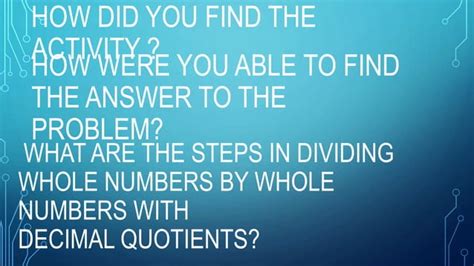 Dividing Whole Numbers With Quotients In Decimal Form Pptx