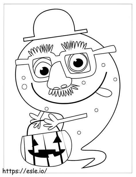 Halloween Grinning Ghost 265 Coloring Page