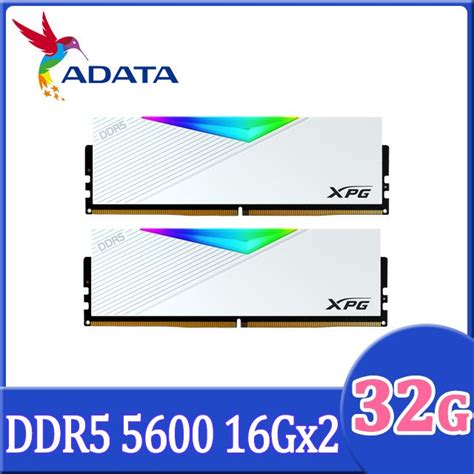 Adata 威剛 Xpg Lancer Ddr5 5600 32gb 16gx2 Rgb 桌上型超頻記憶體 白色