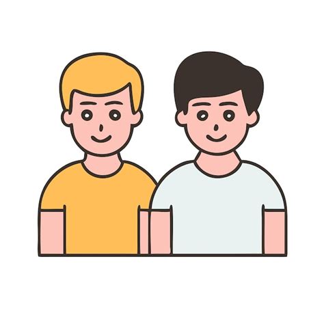 평평한 친구 아이콘 Png 투명 터 계층 일러스트레이션 프리미엄 벡터