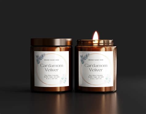 Elegant Minimal Candle Label Design For Canva Diy Candle Branding Made