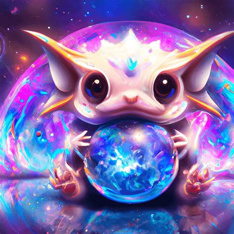 Tiny Chibi Axolotl With Iridescent Spots · Creative Fabrica