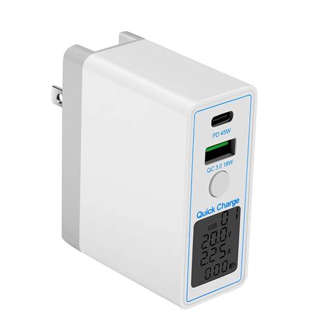 63w Pd Qc3 0 Dual Port Fast Charger Portable Type C Usb Charging Head