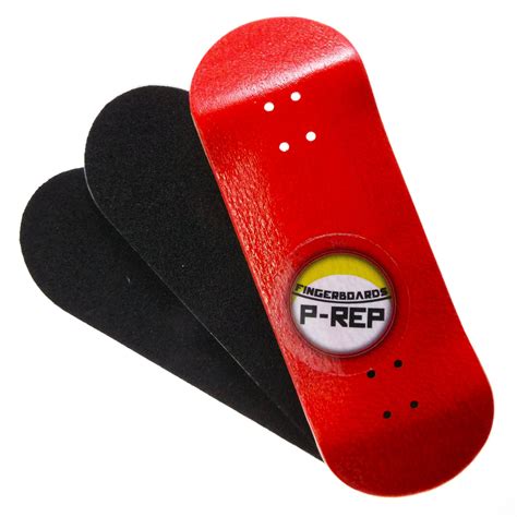 P Rep 32mm X 97mm Natural Deck Red Broken Knuckle Fingerboards