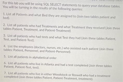 Solved For This Lab You Will Be Using Sql Select Statements