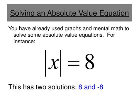 PPT Solving An Absolute Value Equation PowerPoint Presentation Free Download ID 2886804