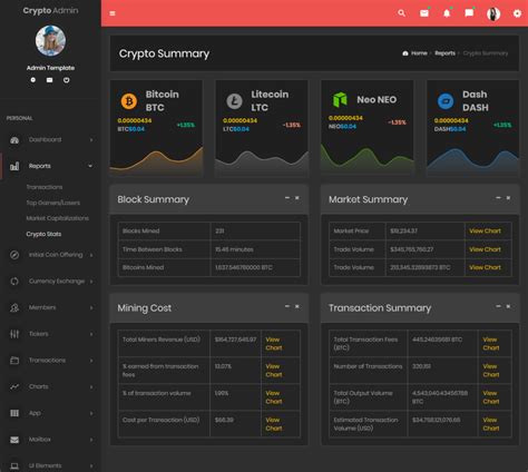 Dark Bootstrap Crypto Dashboard With Crypto UI Kit