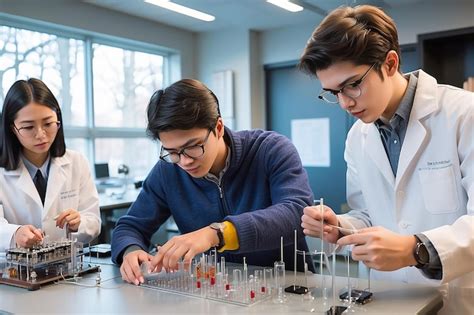 Premium Photo Students Exploring Principles Of Quantum Physics In Lab