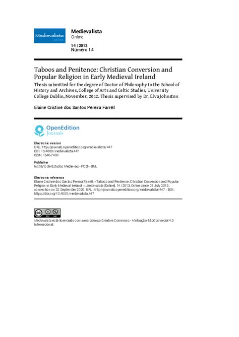 Pdf Taboos And Penitence Christian Conversion And Popular Religion